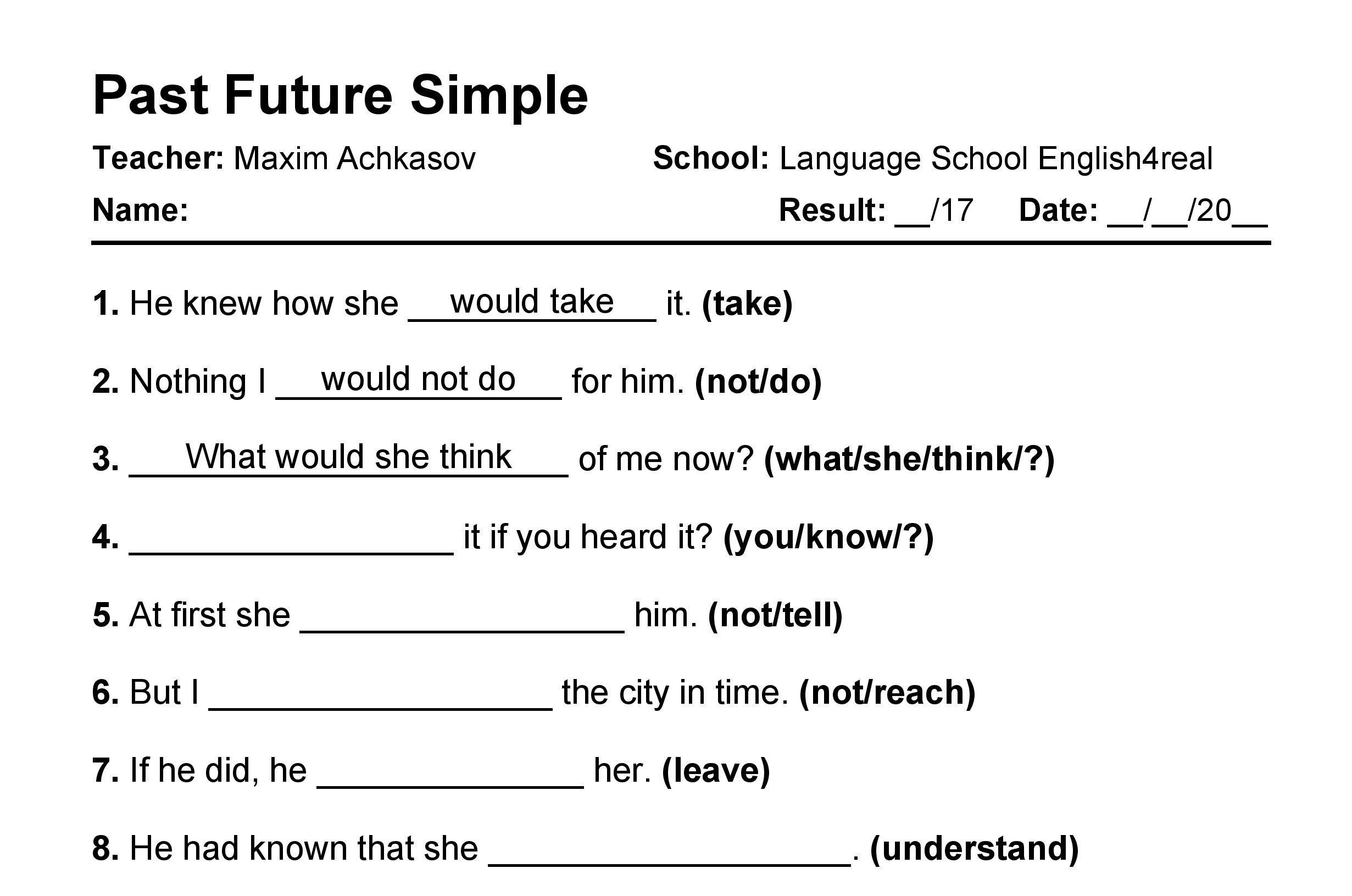 Past Future Simple English Grammar Fill In The Blanks Exercises With Past Future Simple English Grammar Fill In The Blanks Exercises With