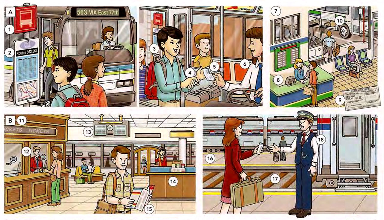 Learn Vocabulary Through Pictures - Public Transportation - ESL Tasks